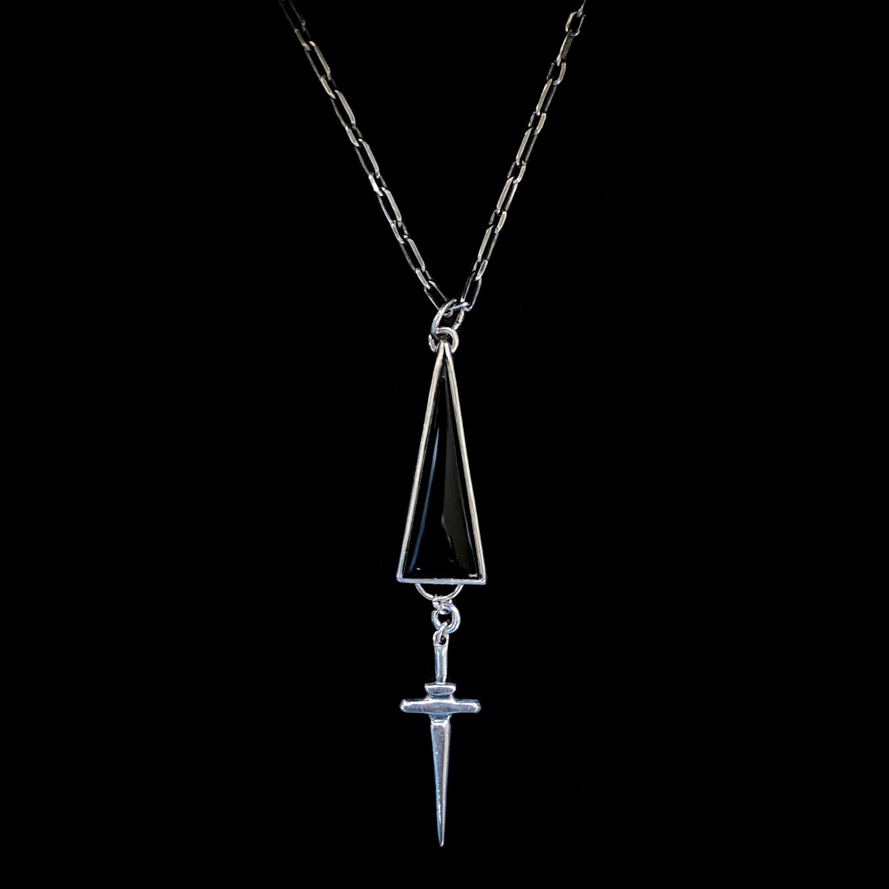 Petite Dagger Onyx Necklace – Seeress Silver